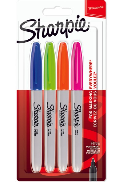 Sharpie Fine Canlı Renkler Permanent Markör 4'lü Set Sharpie Fine Canlı Renkler Permanent Markör 4'lü Set