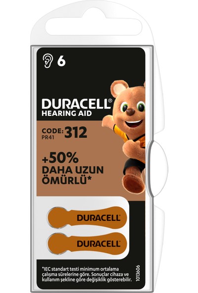Duracell 312 Numara İşitme Cihazı Pili