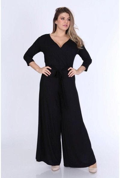 1fazlası Viskon Kruvaze Yaka Bol Paça Tulum 1fazlası Viskon Kruvaze Yaka Bol Paça Tulum