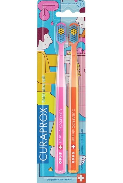 Curaprox Cs 5460 Ultra Soft Bathroom Edition - Pembe-Turuncu