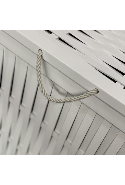 Polant Ahşap Çamaşır Sepeti - Beyaz