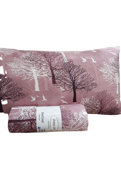 Üntaş Life Çift Kişilik Lastikli Çarşaf + 2 Adet Yastık Kılıfı 160 x 200 cm. Pembe ESPMBEAĞÇ0012