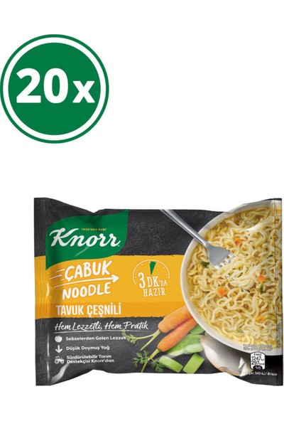 Knorr Tavuk Çeşnili Çabuk Noodle 66 gr x 20 Adet Knorr Tavuk Çeşnili Çabuk Noodle 66 gr x 20 Adet