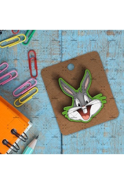 Hipder Bugs Bunny Baskılı Ahşap Rozet