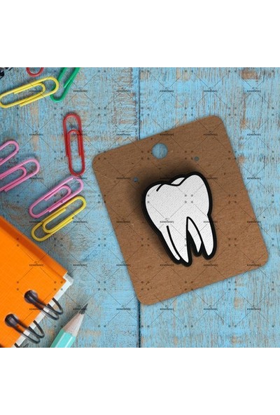 Hipder Diş Baskılı Ahşap Rozet