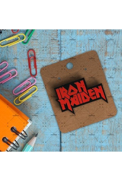 Hipder Iron Maiden Baskılı Ahşap Rozet