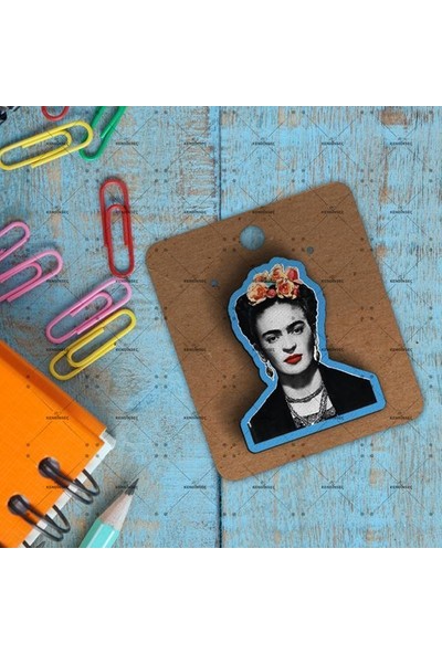 Hipder Frida Baskılı Ahşap Rozet