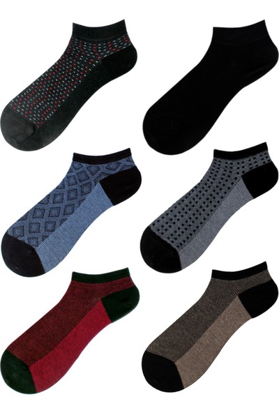 Dayco Erkek Desenli Bambo Patik Çorabı 6 Lı 40-44