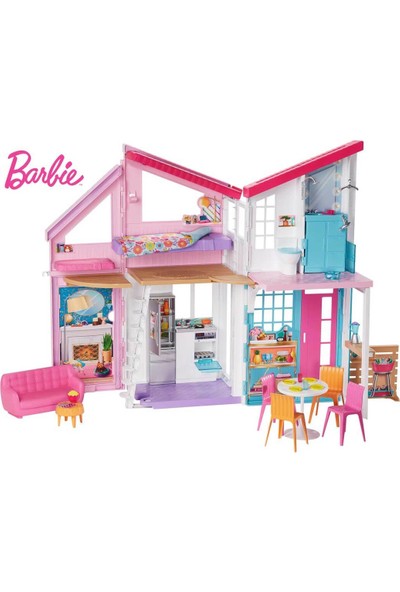 Barbie Barbie'nin Muhteşem Malibu Evi - Pembe Kutu - 6 Odalı