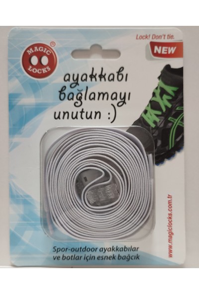 Magic Locks Akıllı Yassı Bağcık- Beyaz -05B1 Magic Locks Akıllı Yassı Bağcık- Beyaz -05B1