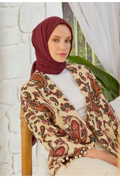 Fresh Scarfs Bambu Şal Bordo