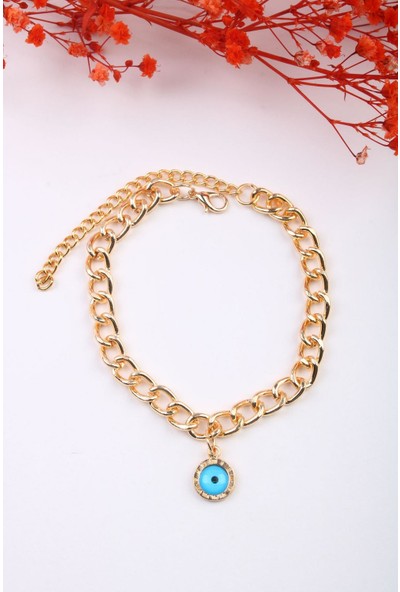 Bijuhome Bijihome Nazar Boncuklu Kadın Zincir Halhal