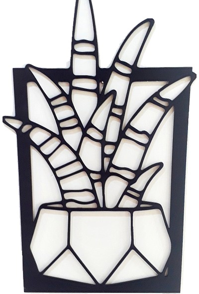 Ahşap Lazer Kesim Kaktüs Ahşap Tablo