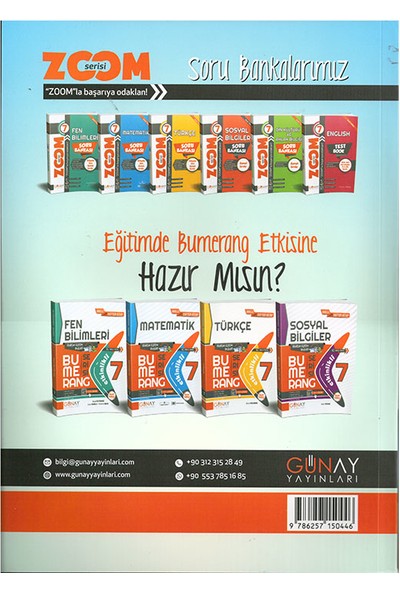 Günay Yayıncılık Günay Yayınları Bumerang 6’dan 7’e Yaz Tatil Kitabı Günay Yayıncılık Günay Yayınları Bumerang 6’dan 7’e Yaz Tatil Kitabı