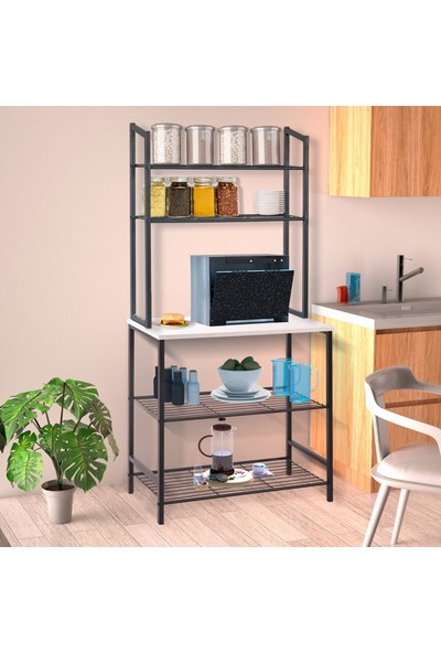 Retodesign Beyaz Mutfak Bangosu , Çok Amaçlı Raf 1750s