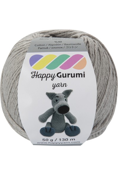 Happy Yarn Happy Gurumi Gri 50GR 130M