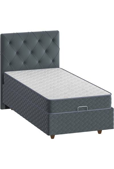 Mobpazar Milas Baza Başlık+Yatak Seti 90X190CM Antrasit Tek Kişilik Mobpazar Milas Baza Başlık+Yatak Seti 90X190CM Antrasit Tek Kişilik