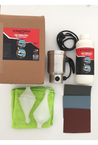 Kraftech Yeni Nesil Buharlı Araba Far Temizleme Seti