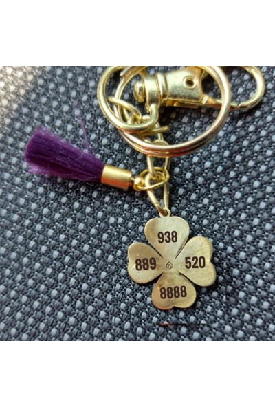 Numberrings Aşk Para Başarı ve Ilahi Koruma Sayılı Yonca Anahtarlık