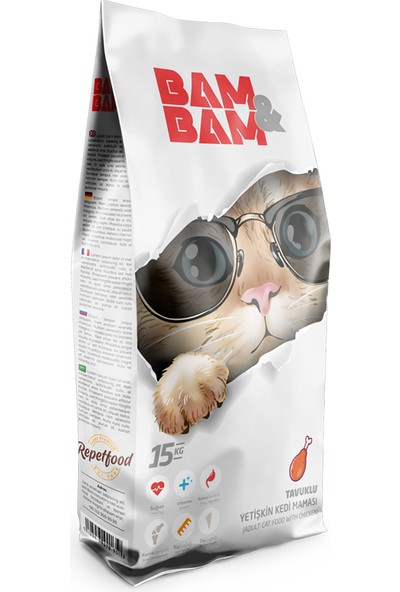 Bam&Bam Tavuklu Yetişkin Kedi Maması 15 kg Bam&Bam Tavuklu Yetişkin Kedi Maması 15 kg