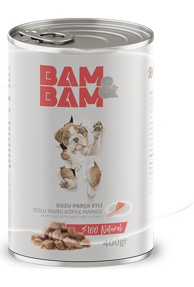 Bam&Bam Kuzu Etli Soslu Yavru Köpek Konservesi 400 gr Bam&Bam Kuzu Etli Soslu Yavru Köpek Konservesi 400 gr