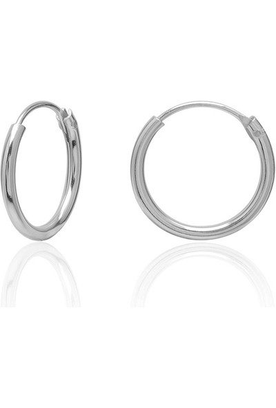 Coşar Silver Gümüş Rengi Kaplama 12.70 mm Halka Küpe