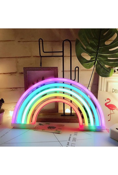 Rengarenk Shop Gökkuşağı Neon LED Gece Lambası Rengarenk Shop Gökkuşağı Neon LED Gece Lambası