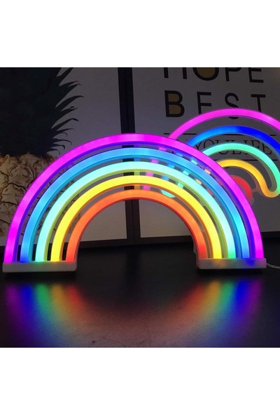 Rengarenk Shop Gökkuşağı Neon Gece Lambası Usb+Pil Rengarenk Shop Gökkuşağı Neon Gece Lambası Usb+Pil