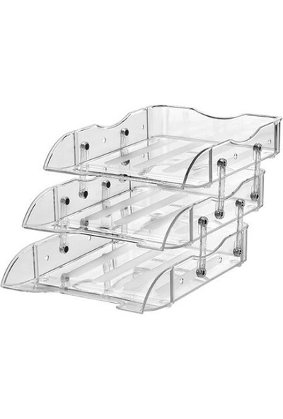 Cassa Evrak Rafı - Hareketli - Şeffaf 3'lü