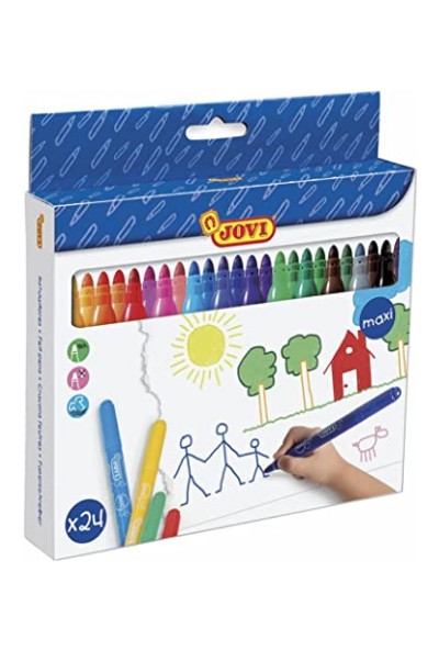 Jovi Maxi Jumbo Keçeli Kalem 24 Renk - Yıkanabilir Jovi Maxi Jumbo Keçeli Kalem 24 Renk - Yıkanabilir