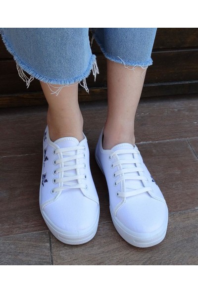 Shonex Kadın Beyaz Kelebek Modelli Günlük Sneaker Ayakkabı Shonex Kadın Beyaz Kelebek Modelli Günlük Sneaker Ayakkabı
