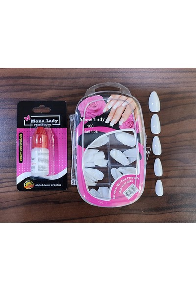 Skygo Mona Lady MNL-117 100 Adet Sivri Uçlu Takma Tırnak + Yapıştırıcı Seti Skygo Mona Lady MNL-117 100 Adet Sivri Uçlu Takma Tırnak + Yapıştırıcı Seti