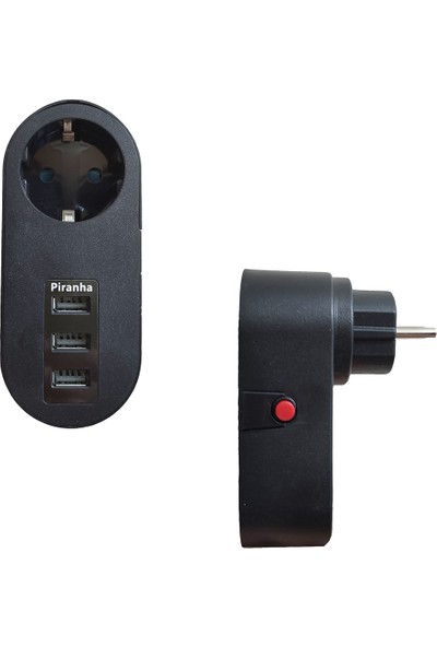 Piranha 3 Usb'li Akım Korumalı Priz 3385 HRD-009024 Piranha 3 Usb'li Akım Korumalı Priz 3385 HRD-009024
