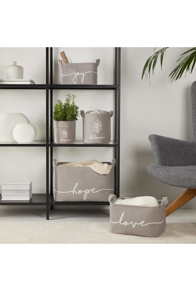 Ocean Home 5'li Gri Jüt Sepet Seti