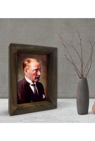 Bk Gift Atatürk Tasarımlı Dekoratif Doğal Masif Ahşap Çerçeve -4 Bk Gift Atatürk Tasarımlı Dekoratif Doğal Masif Ahşap Çerçeve -4