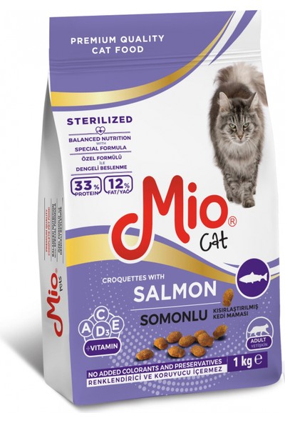 Mio 1 kg - Somonlu Sterilize Yetişkin Kedi Maması -