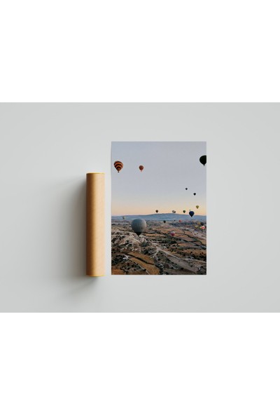 Termofom Kapadokya ve Balonlar Dekoratif Poster (70X100)