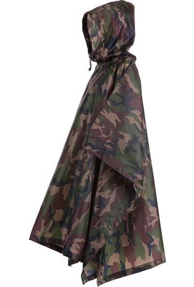 Tomshoo Su Rüzgar Geçirmez Uzun Kapşonlu Panço Yağmurluk (Yurt Dışından)