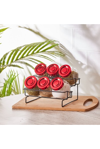 Karaca Sunrise Red 7 Parça Baharat Takımı Karaca Sunrise Red 7 Parça Baharat Takımı