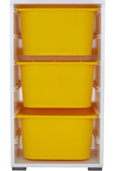 Pratico 3 Sarı Derin Sepetli Oyuncak Dolabı Pratico 3 Sarı Derin Sepetli Oyuncak Dolabı
