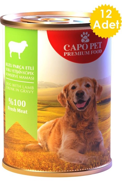 Capo Pet Food Kuzulu Parça Etli Soslu Yetişkin Köpek Konservesi 400 gr x 12 Capo Pet Food Kuzulu Parça Etli Soslu Yetişkin Köpek Konservesi 400 gr x 12