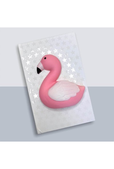 Hd Marketim A5 Sevimli Flamingo Squishy Sert Kapaklı Çizgili Defter