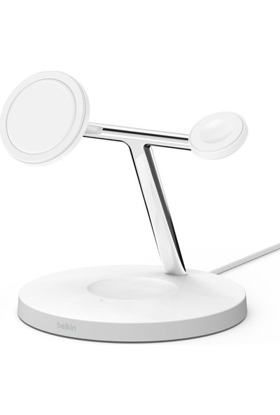 Belkin 3'ü 1 Arada Magsafe Kablosuz Şarj Cihazı, iPhone 12 Serisi, Apple Watch ve AirPods 15W Kablosuz Hızlı Şarj Standı, Şarj Aleti WIZ009VFWH Belkin 3'ü 1 Arada Magsafe Kablosuz Şarj Cihazı, iPhone 12 Serisi, Apple Watch ve AirPods 15W Kablosuz Hızlı Şarj Standı, Şarj Aleti WIZ009VFWH