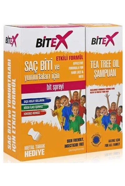Bitex Spreyi 100 Ml + Şampuan 150 Ml Çelik Tarak