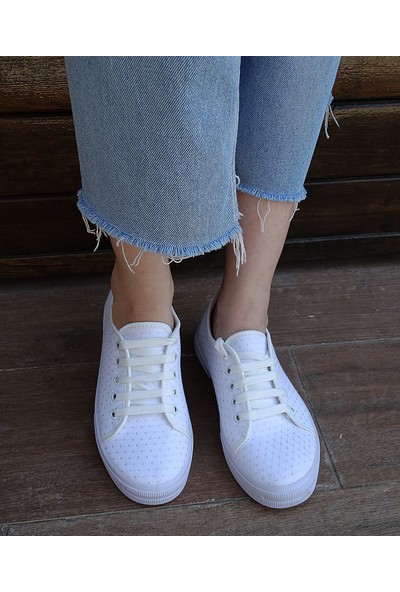 Sonex Kadın Beyaz Gümüş Simli Günlük Sneaker Ayakkabı Sonex Kadın Beyaz Gümüş Simli Günlük Sneaker Ayakkabı