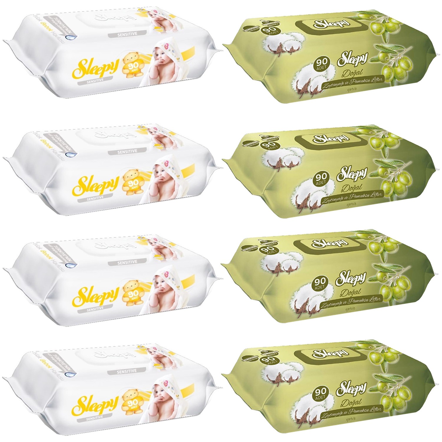 Sleepy Sensitive Islak Havlu 90 Lı 4 Adet + Zeytinyağlı 90 Fiyatı