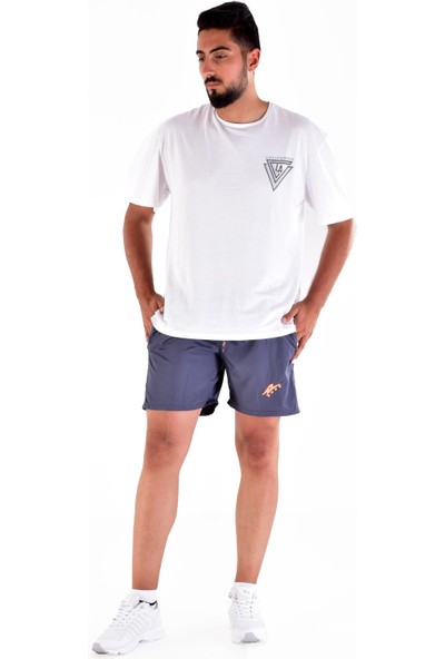 Pemilo Erkek Cepli Düz Deniz Şortu Füme Pemilo Erkek Cepli Düz Deniz Şortu Füme