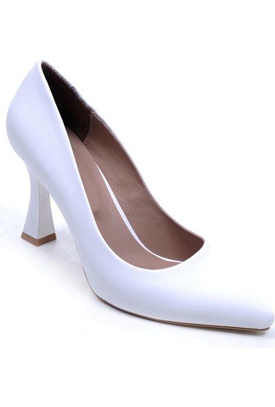 Ustalar Ayakkabı Çanta Beyaz Kadın Stiletto Topuklu Ayakkabı 006.629
