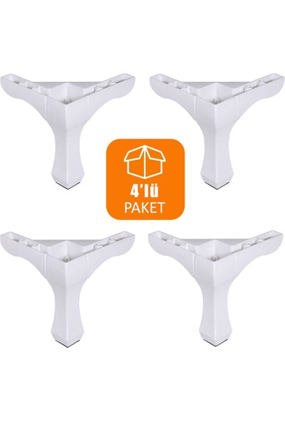 Badem10 Kanepe Mobilya Baza Yatak Koltuk Puf Ayağı Beyaz 4’lü Vida Hediyeli 10 cm Badem10 Kanepe Mobilya Baza Yatak Koltuk Puf Ayağı Beyaz 4’lü Vida Hediyeli 10 cm