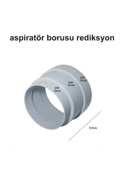 Euromix Aspiratör Borusu Rediksiyonu Davlumbaz Borusu Düşürücü